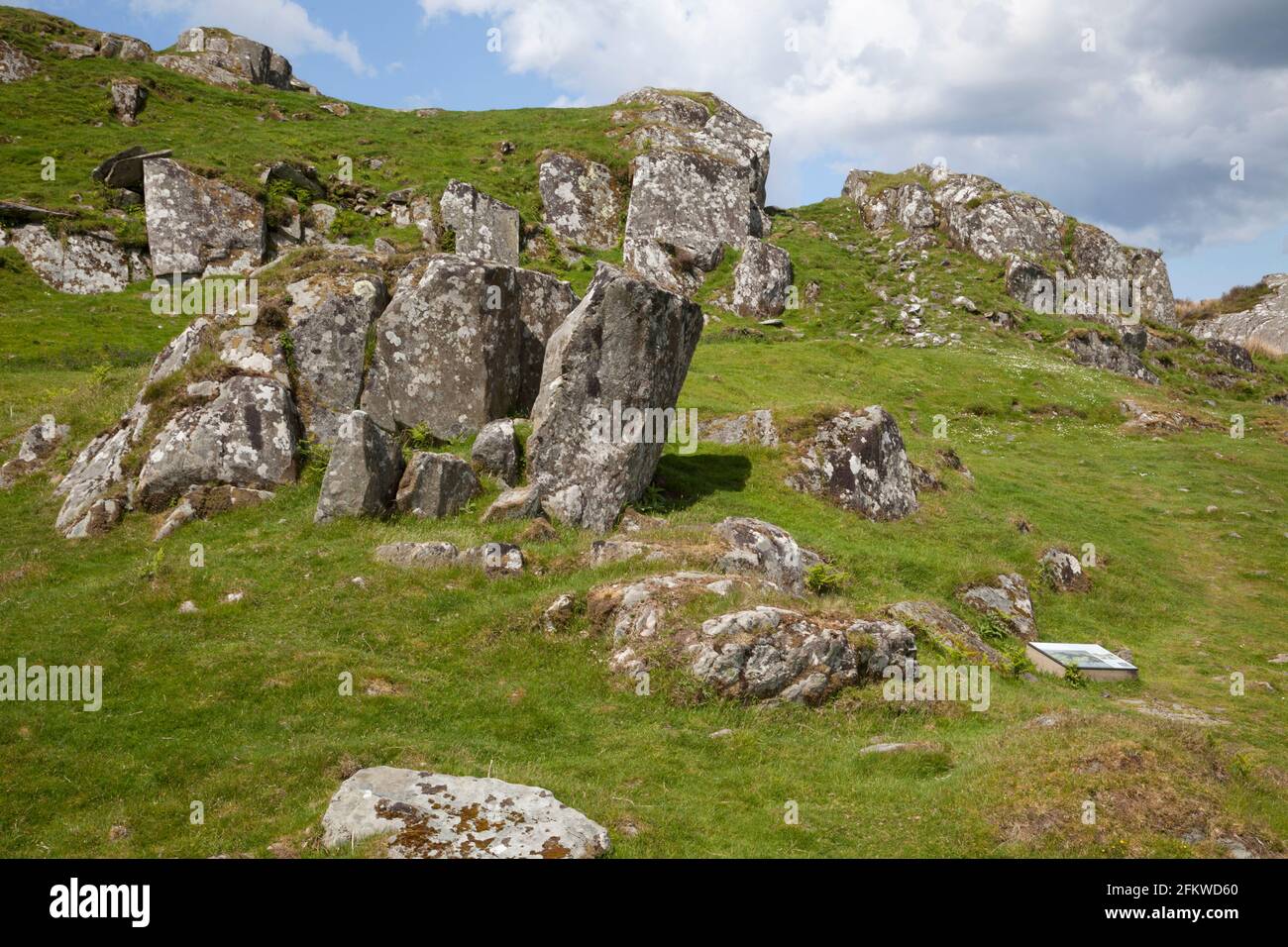 Pathway to the top of the ancient hill fort of Dunadd, Argyll, Scotland ...