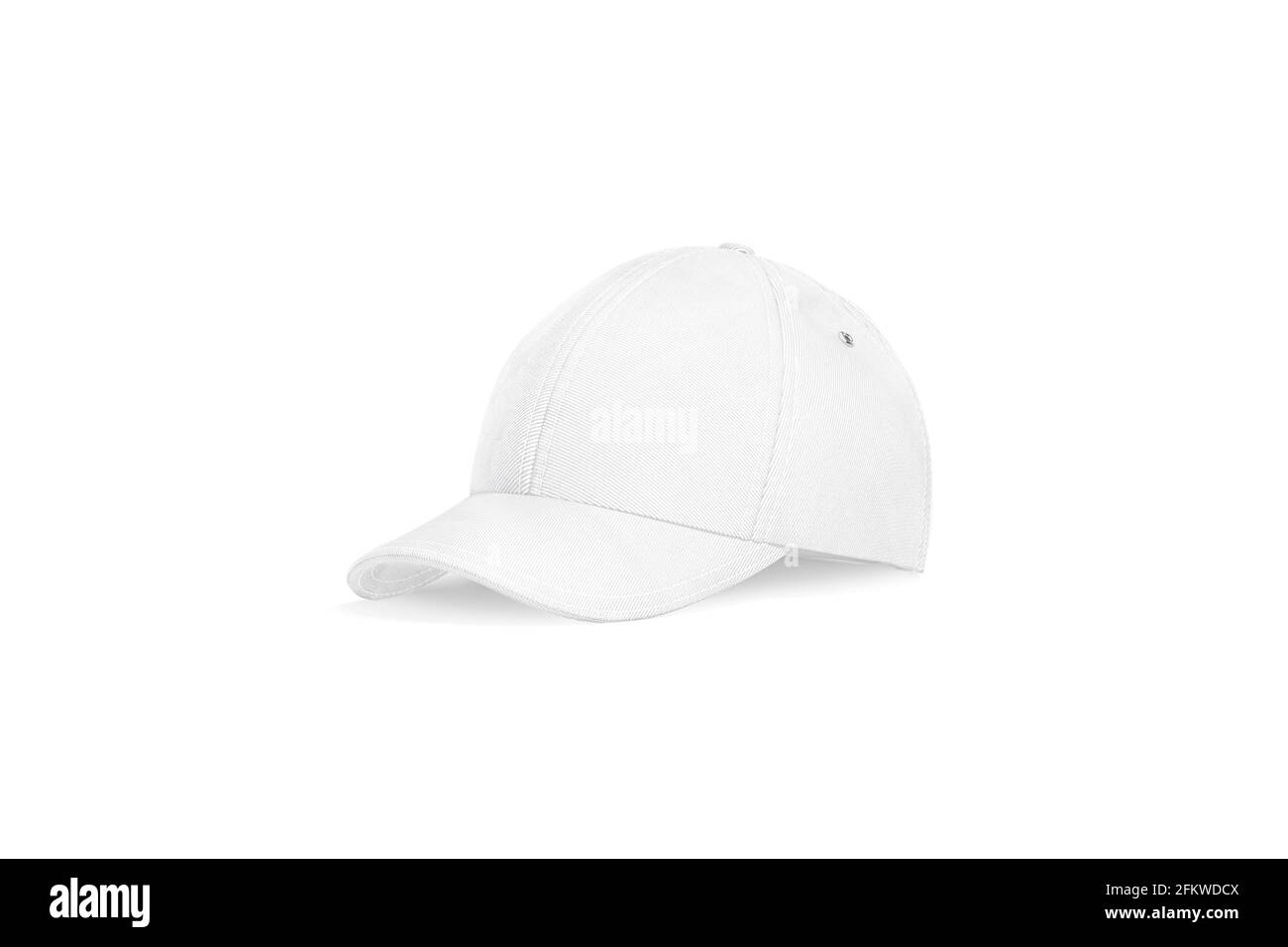 Blank white baseball cap mockup, half-turned view, 3d rendering. Empty ...
