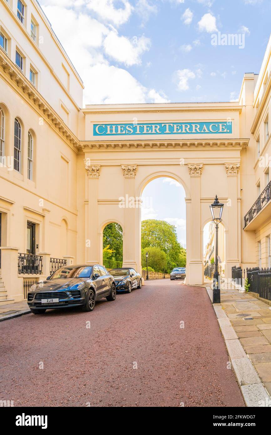 July 2020. London. Chester Terrace architecture in Regents park in ...