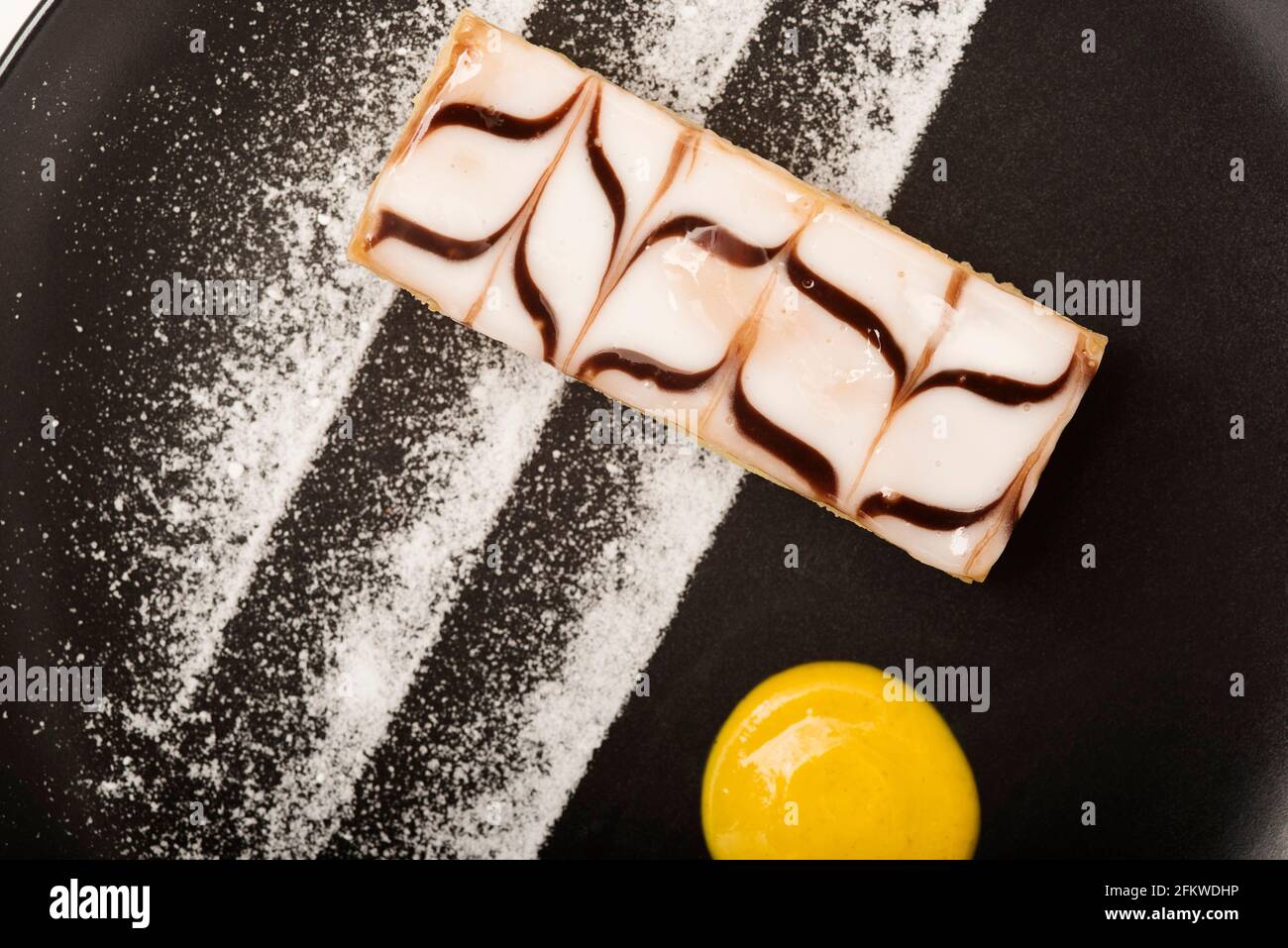 Nouvelle cuisine style presentation of a Millefeuille pastry aka ...