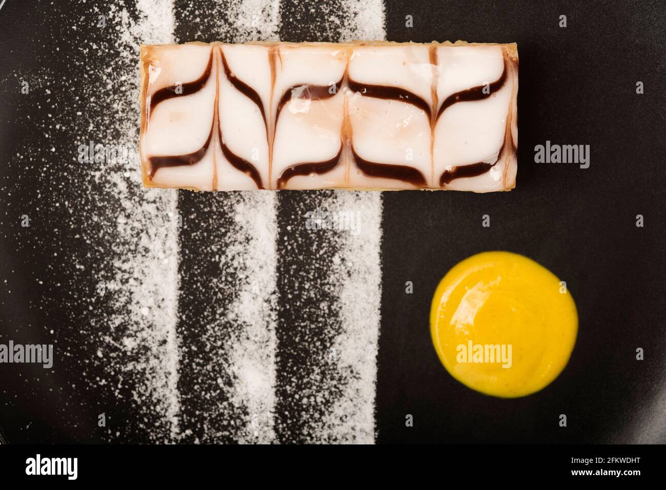 Nouvelle cuisine style presentation of a Millefeuille pastry aka ...