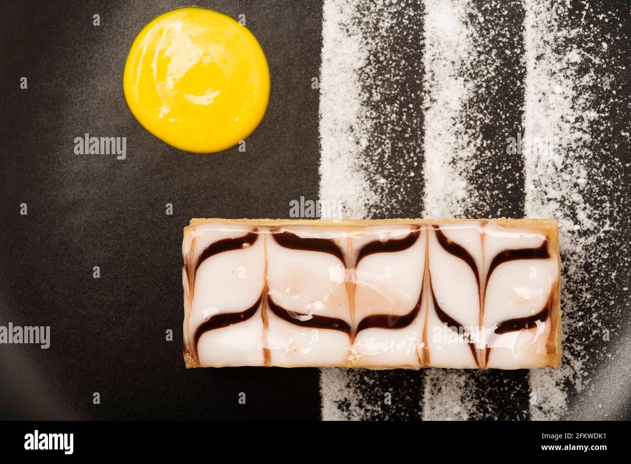 Nouvelle cuisine style presentation of a Millefeuille pastry aka ...