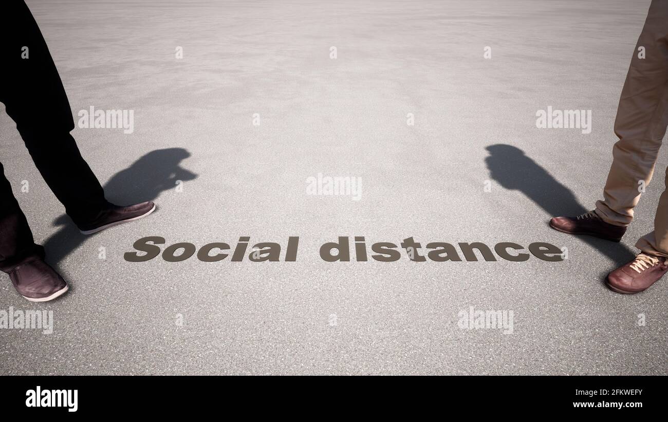 Concept or conceptual 3d illustration of two men meeting following ...