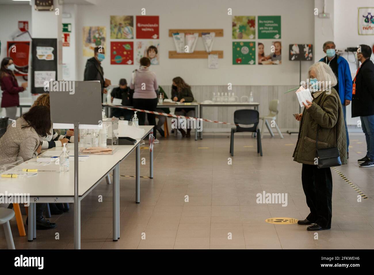 Madrid, Spain. 4th May, 2021. Elections day in Madrid at Public School ...