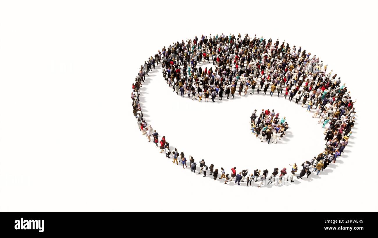 Concept or conceptual large gathering of people forming the image of ...