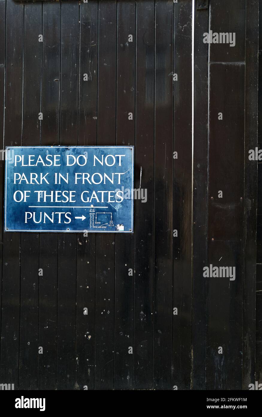 'Please do not park' notice on the closed gates (due to covid-19) to ...