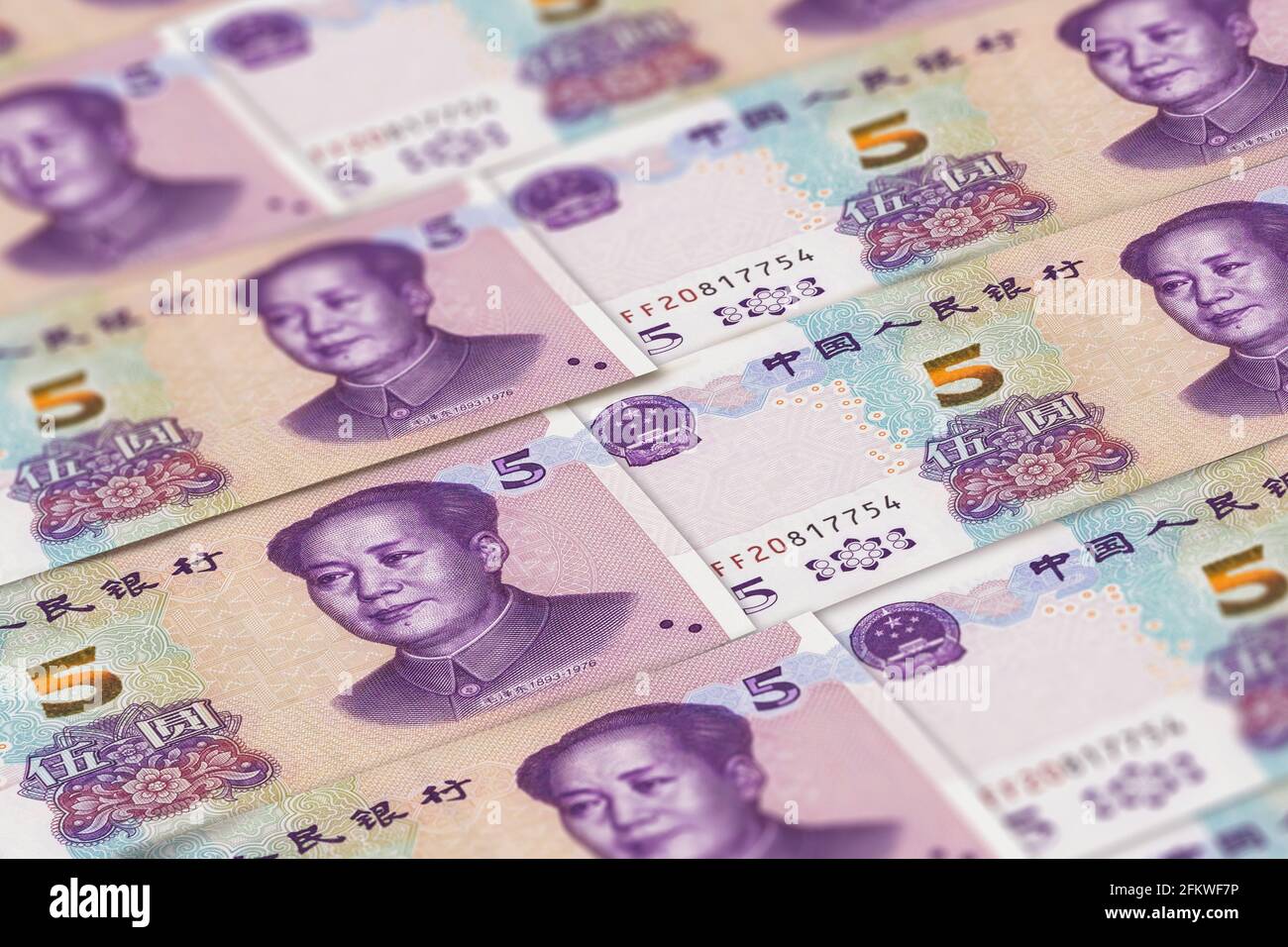 5 Chinese Renminbi banknotes background. China, Beijing Stock Photo - Alamy