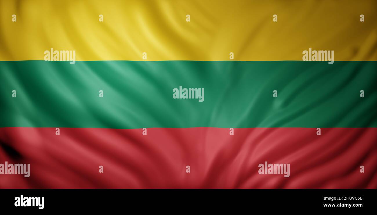 3d rendering of a detail of a silked Lithuania flag Stock Photo - Alamy