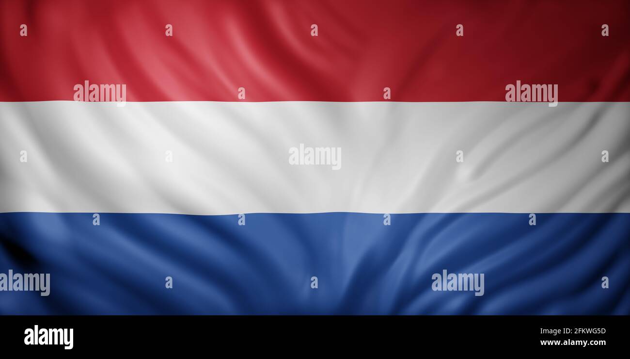 3d rendering of a detail of a silked Holland flag Stock Photo - Alamy