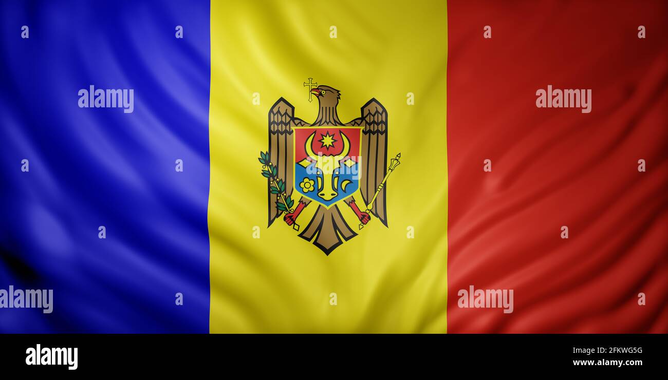 3d rendering of a detail of a silked Moldova flag Stock Photo - Alamy