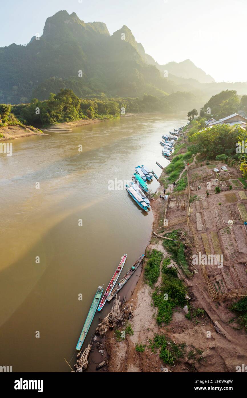 Beautiful natural landscapes in Mekong river, Laos Stock Photo - Alamy