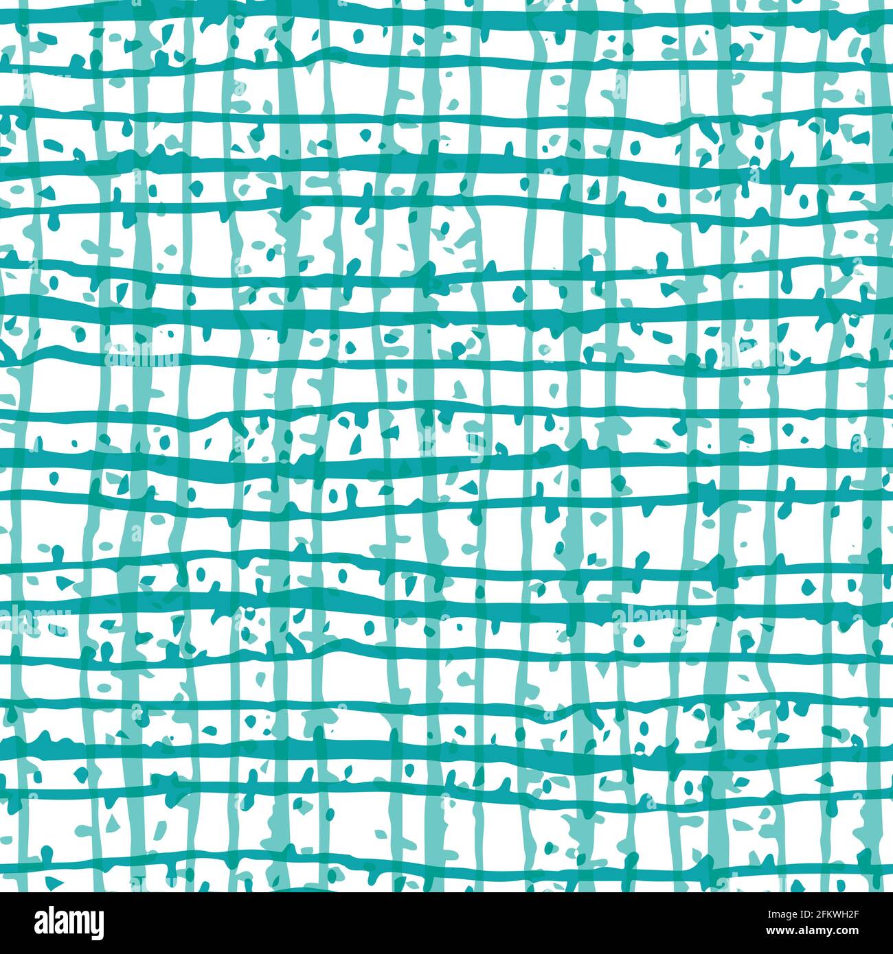 Grunge grid line vector seamless pattern background. Organic irregular ...