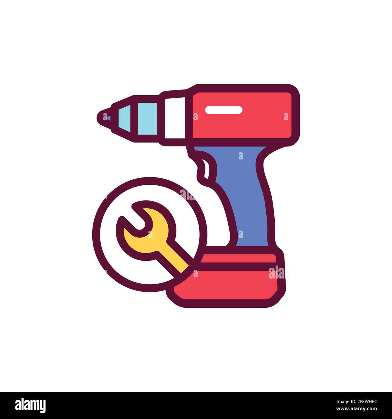 Repair drill color line icon. Handyman service. Isolated vector element ...