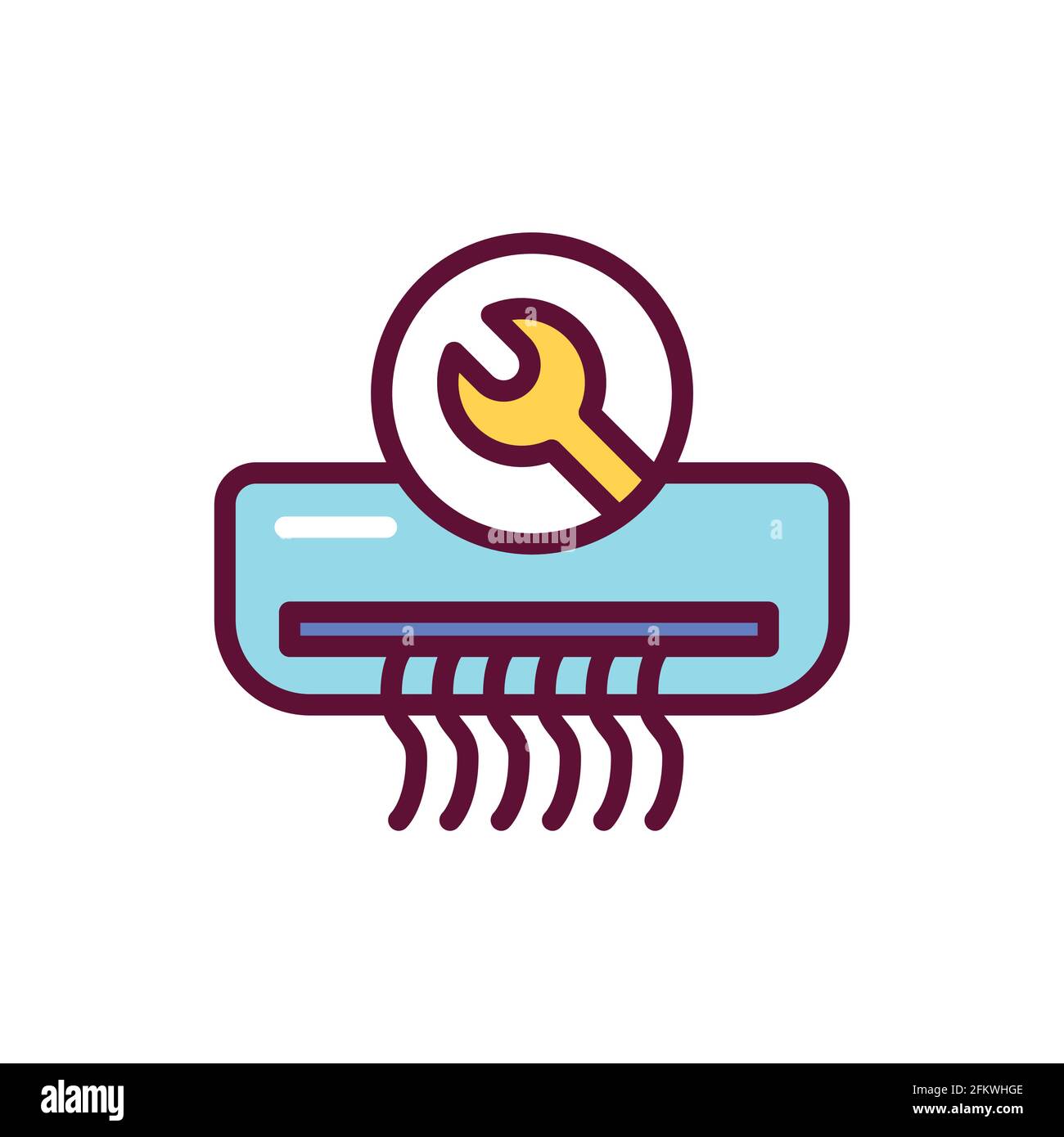Repair air conditioner color line icon. Handyman service. Isolated ...
