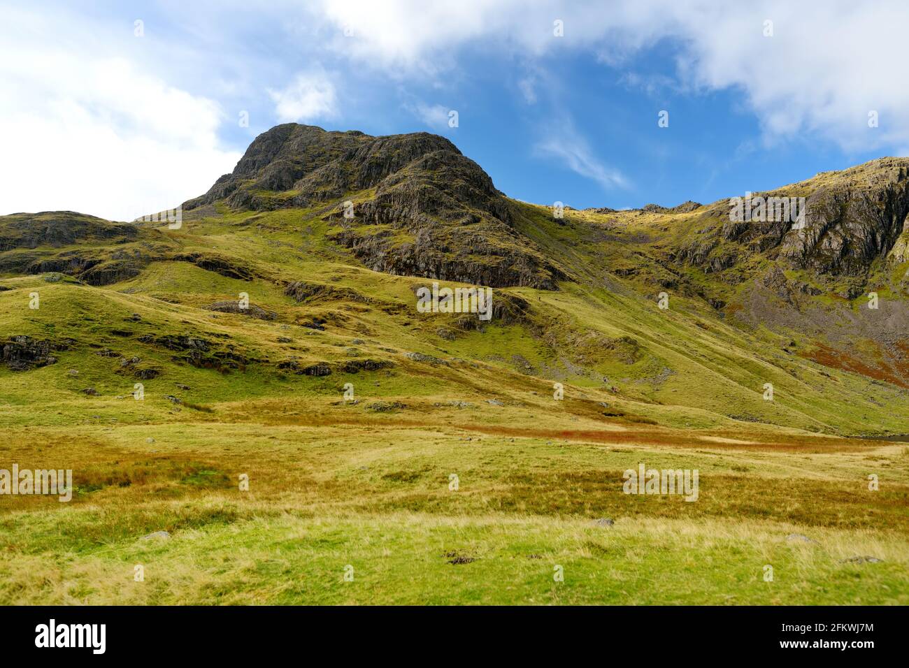 Clear waters of Stickle Tarn lake, located in the Lake District ...