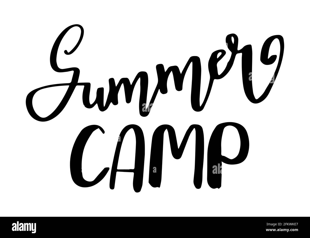 Summer cump quote. Handwritten lettering banner. Travel vector concept ...