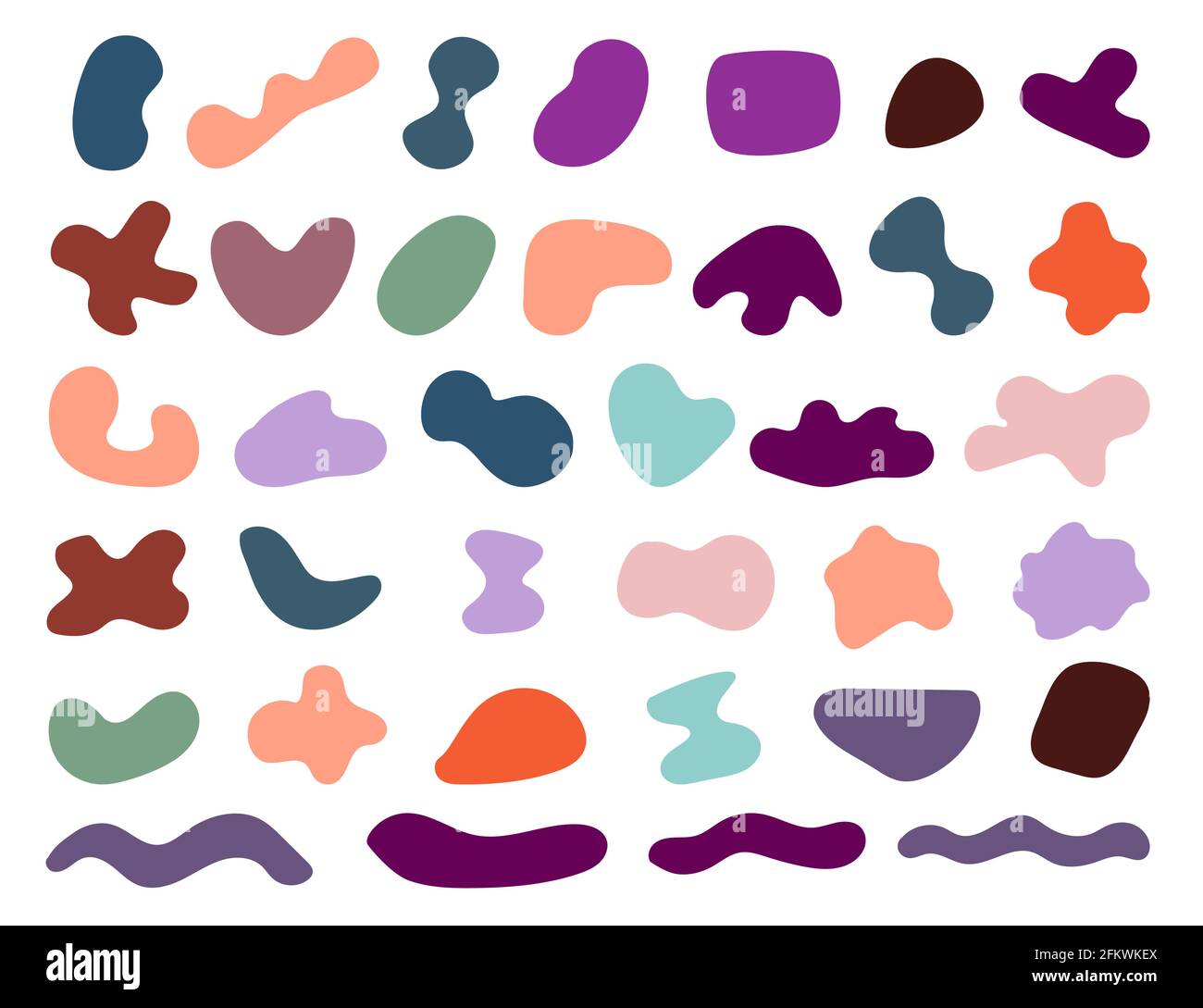 Blob shape. Vector abstract splodge minimal black shapes. Black ink ...