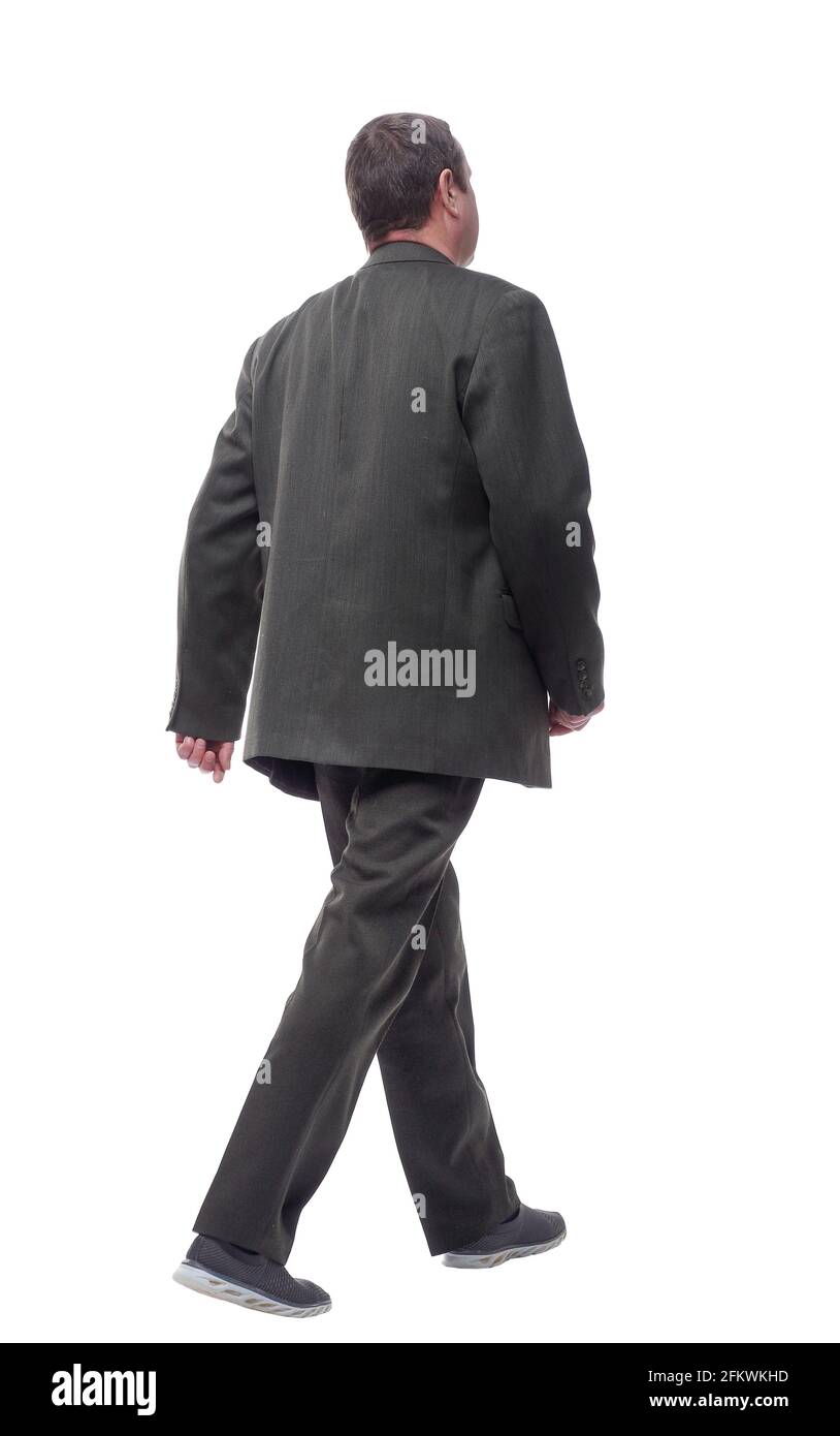 rear view. confident mature man walking away Stock Photo - Alamy