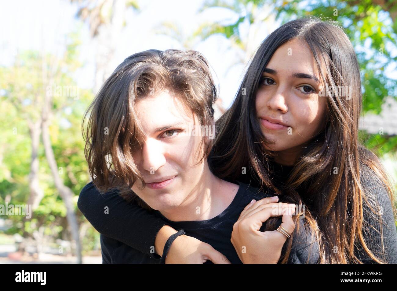 Two teenagers having fun together Stock Photo - Alamy