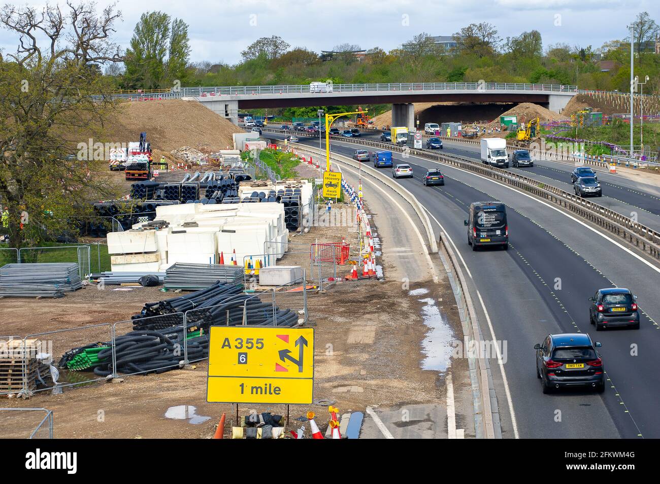 Slough, Berkshire, UK. 4th May, 2021. The M4 is being upgraded to a ...