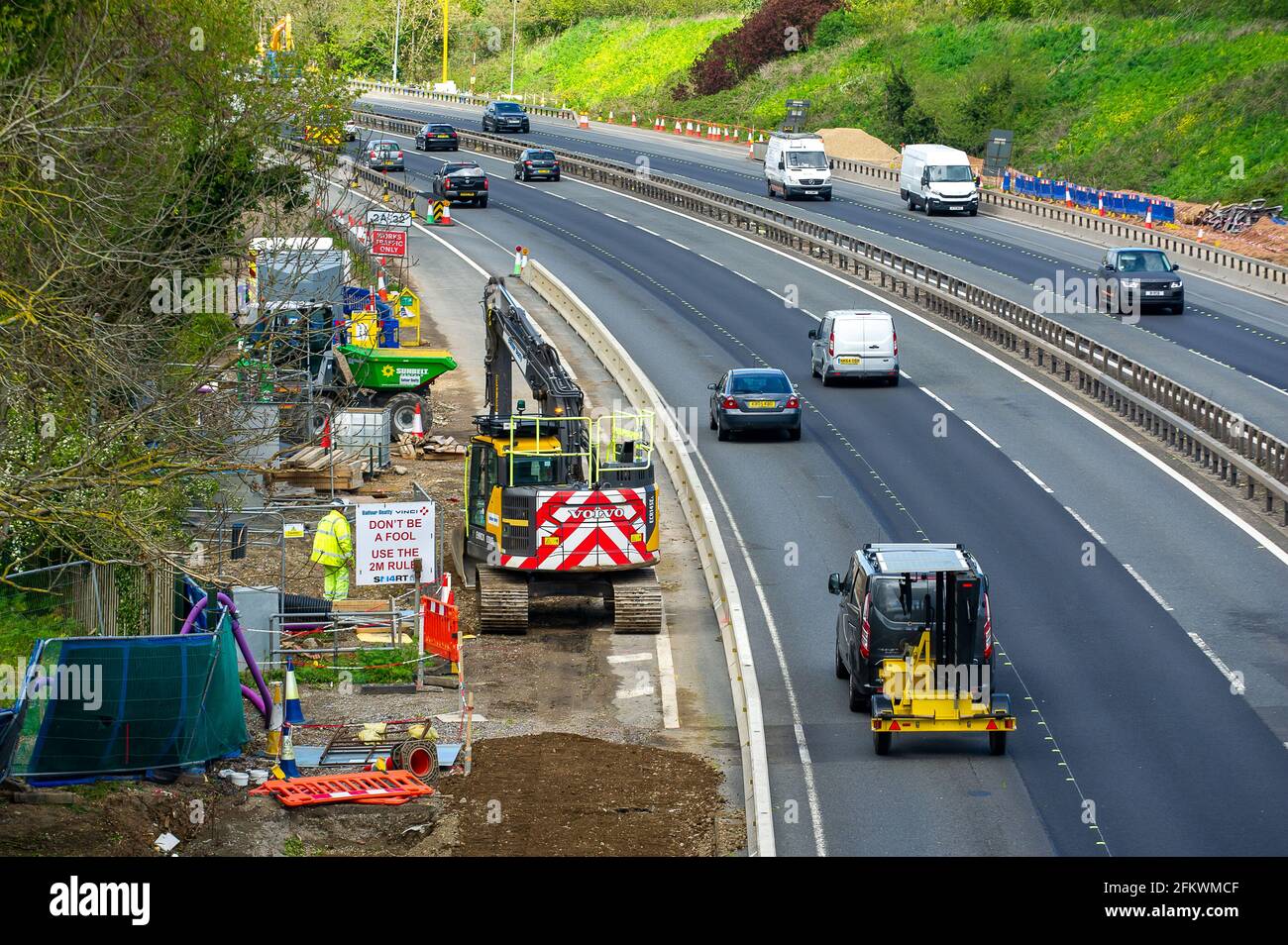 Slough, Berkshire, UK. 4th May, 2021. The M4 is being upgraded to a ...