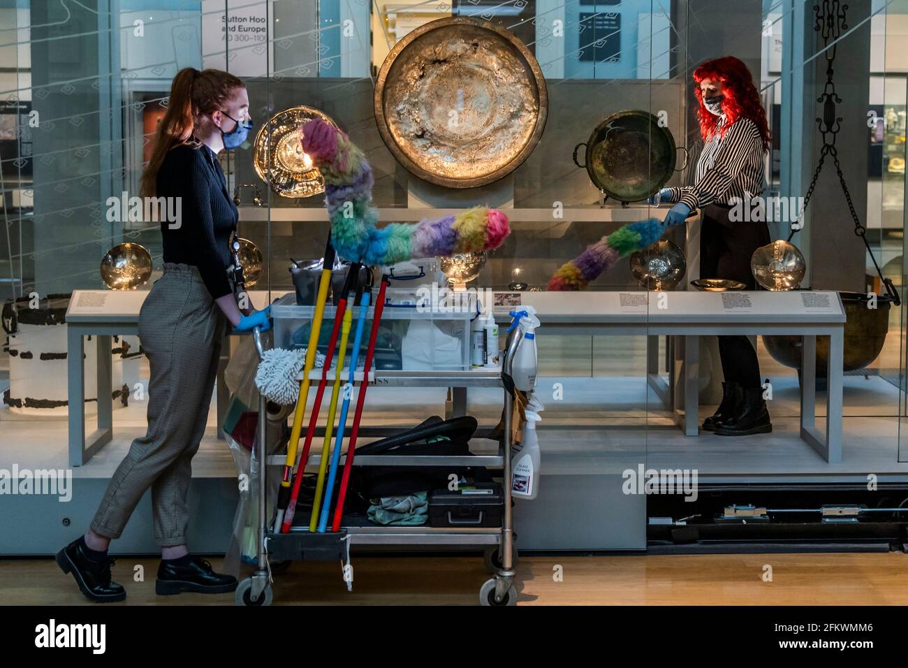 London, UK. 4th May, 2021. Dusting some of the the treasures found in ...