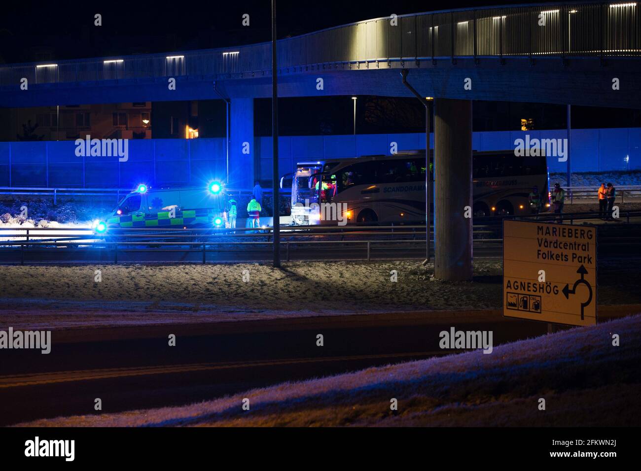 Bus accident at night hi-res stock photography and images - Alamy