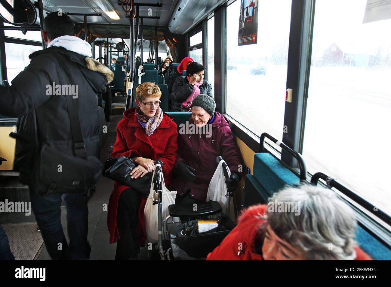 Inside a bus, Linköping, Sweden Stock Photo - Alamy