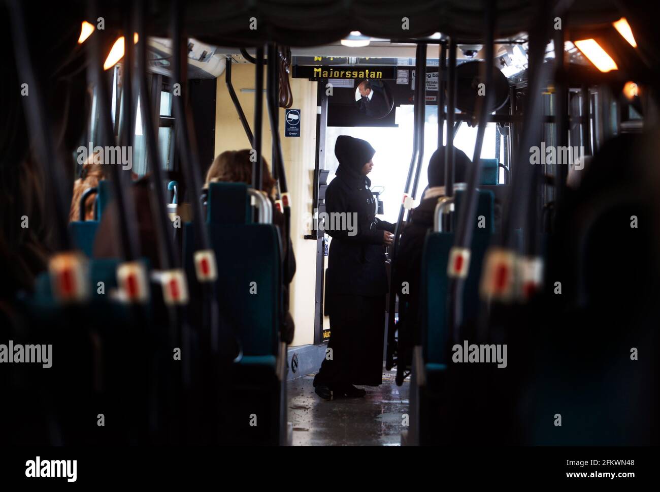 Inside a bus, Linköping, Sweden Stock Photo - Alamy