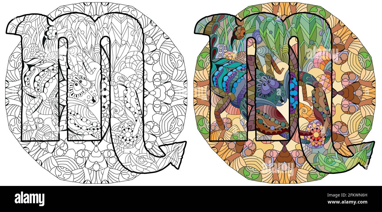 Scorpio zodiac sign with mandala, astrology concept art. Tattoo design ...