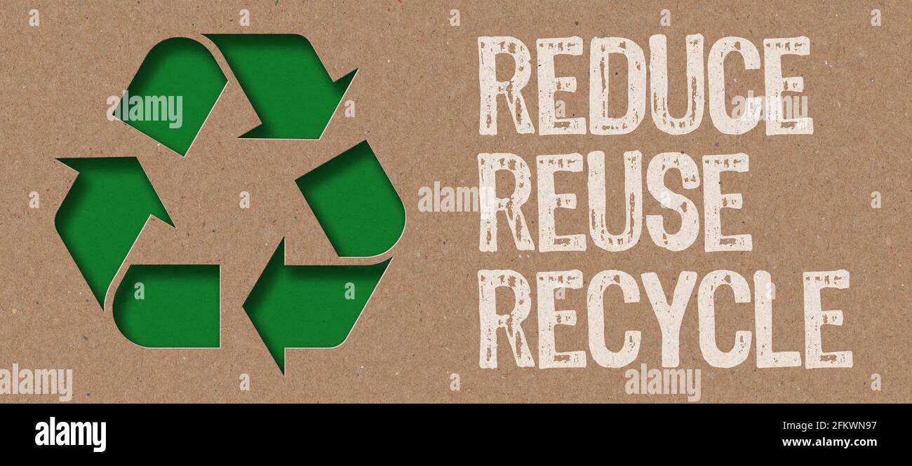 Paper cut - Reduce, Reuse and Recycle Stock Photo - Alamy