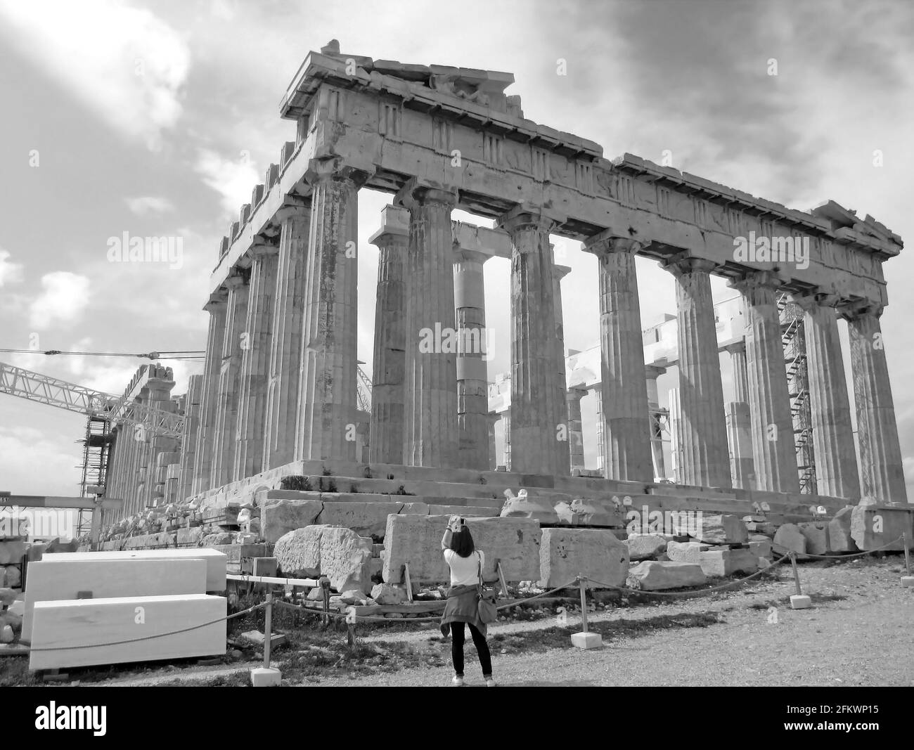 Parthenon acropolis restoration Black and White Stock Photos & Images ...