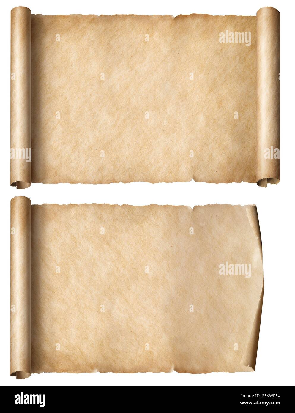 old paper horizontal scrolls set isolated Stock Photo - Alamy