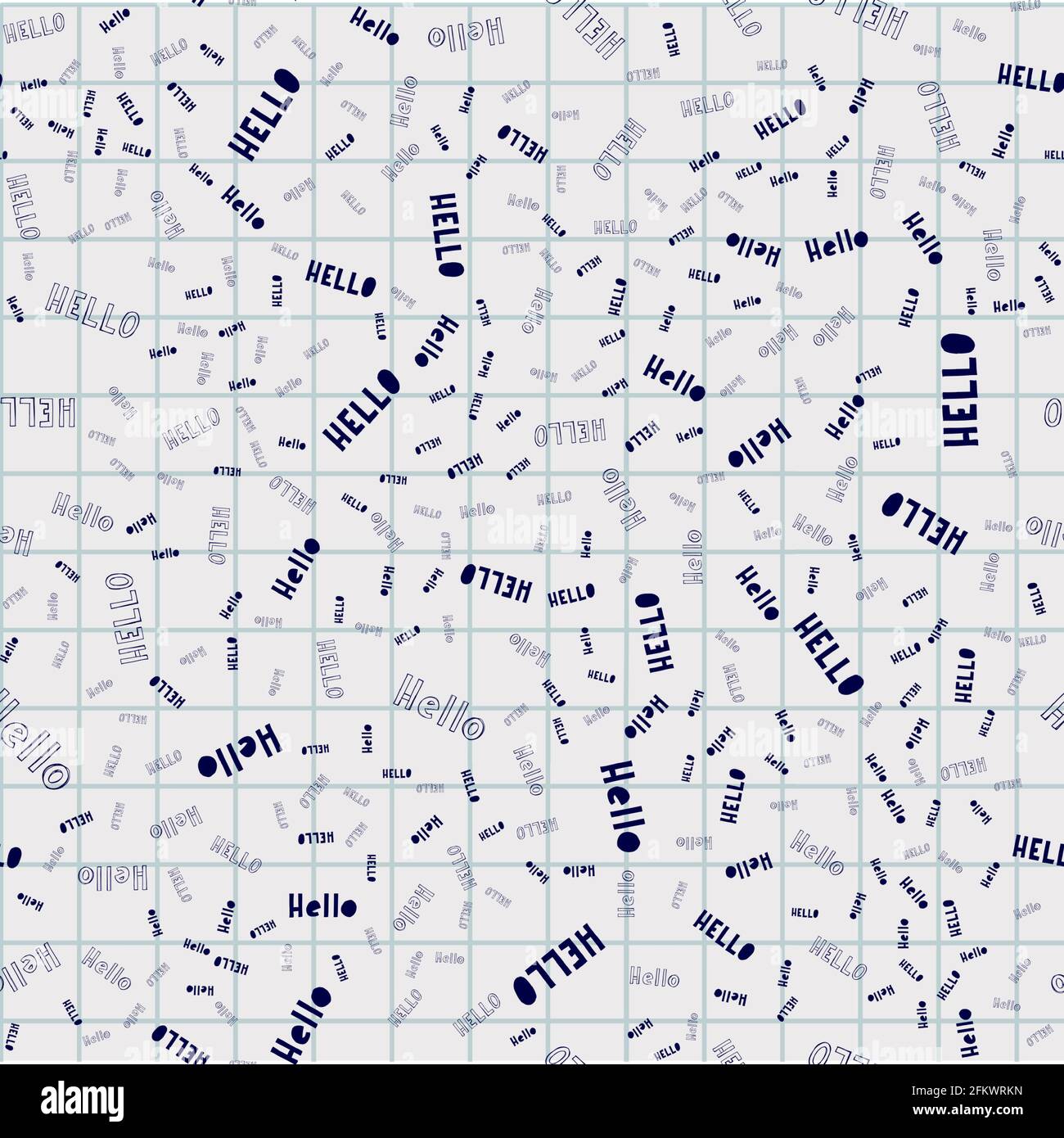 Hello and Hi typography pattern. Seamless texture with different type ...