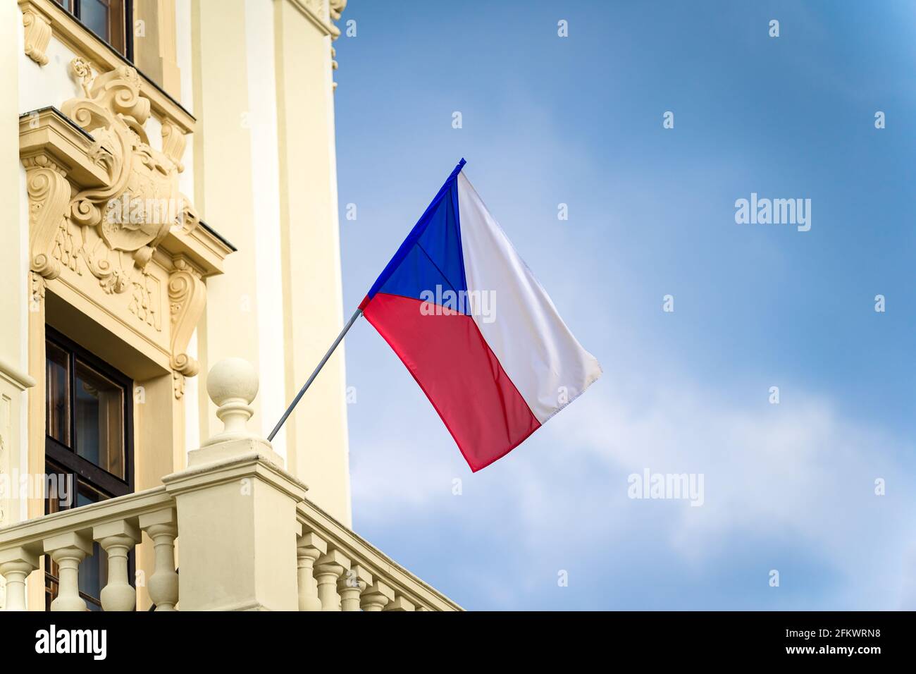 flag of the Czech Republic on the administrative building Stock Photo ...
