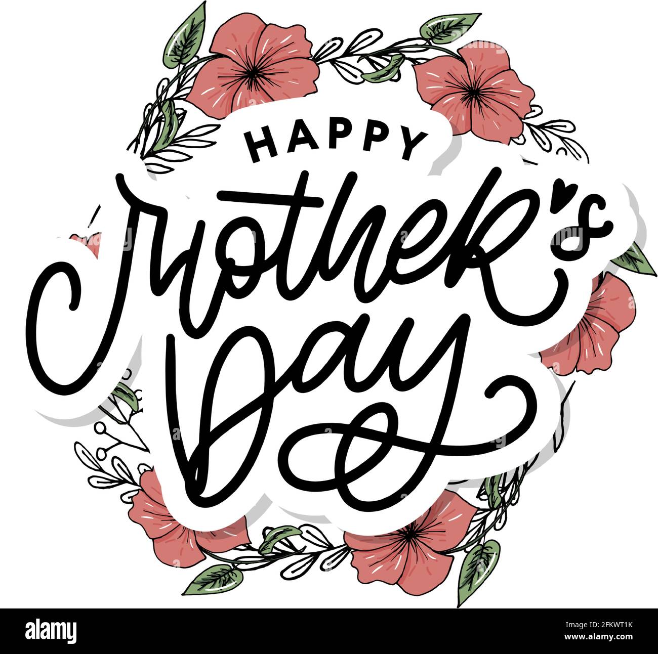 Happy Mothers Day lettering. Handmade calligraphy vector illustration ...