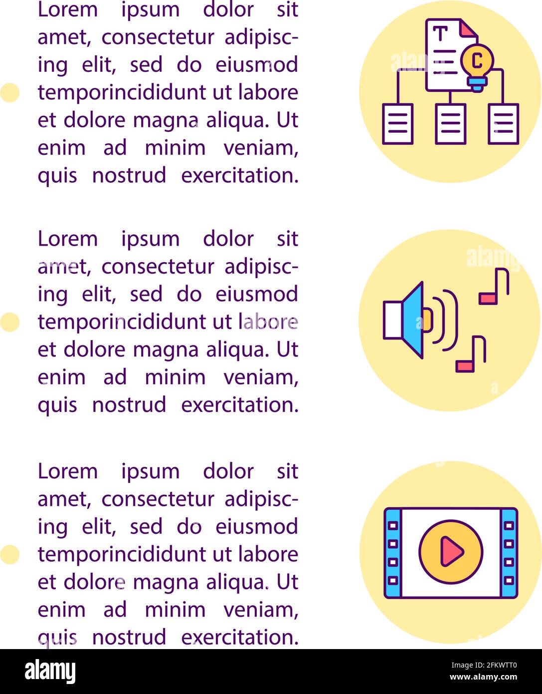 Reproduction And Creation Of Derivative Work Concept Line Icons With Text Stock Vector Image