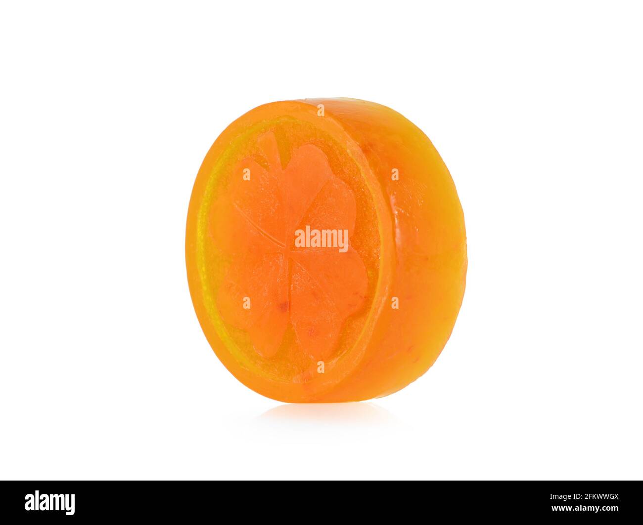 orange soap isolated on white background Stock Photo - Alamy