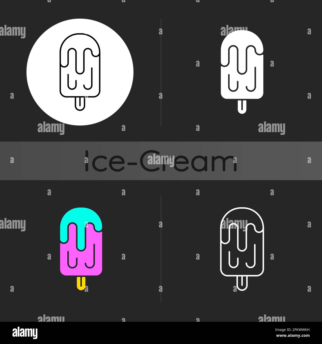 Fruit juice ice pop dark theme icon Stock Vector Image & Art - Alamy