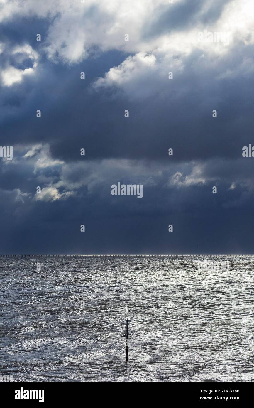 Glowering Skies During an Unseasonal Gale in Thames Estuary in Early ...