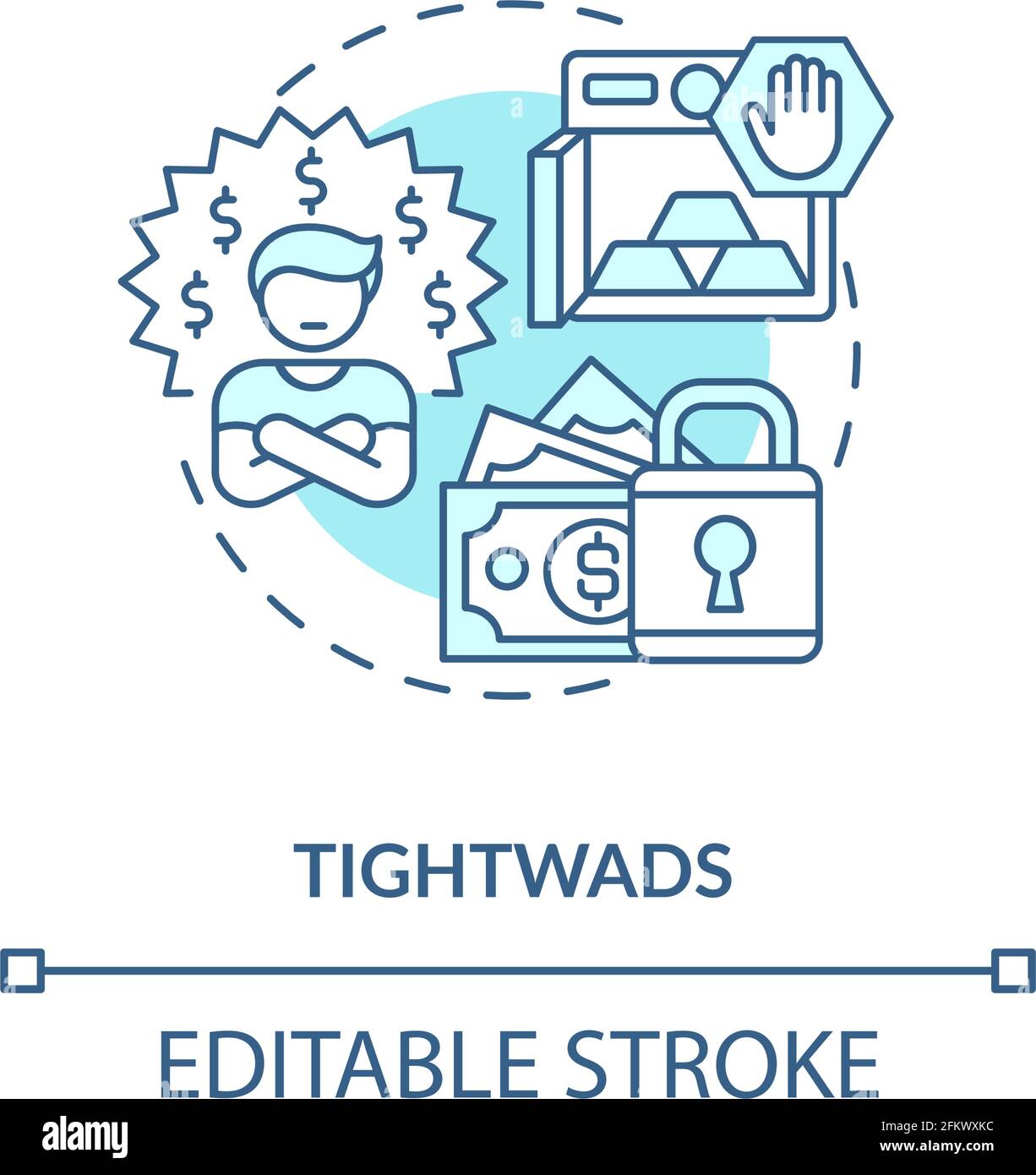 Tightwads concept icon Stock Vector Image & Art - Alamy