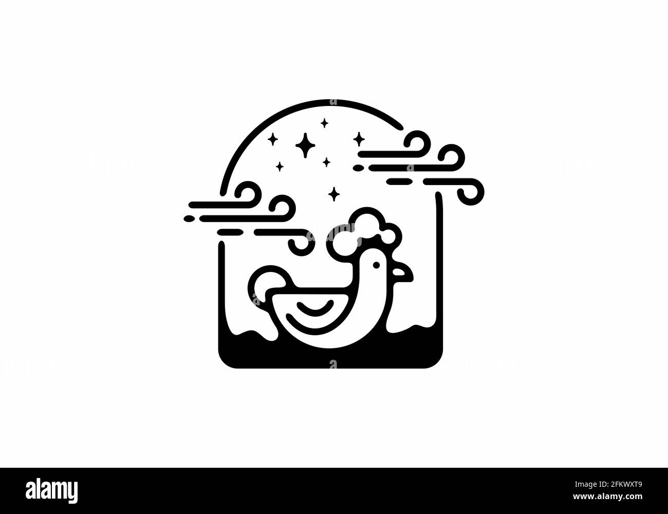 Cute rooster animal line Cut Out Stock Images & Pictures - Alamy