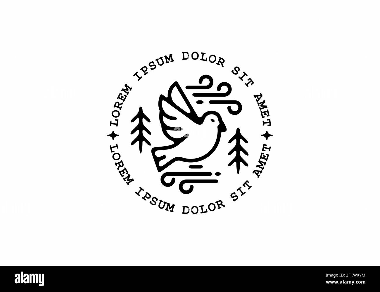 Blue feather in circle Stock Vector Images - Alamy