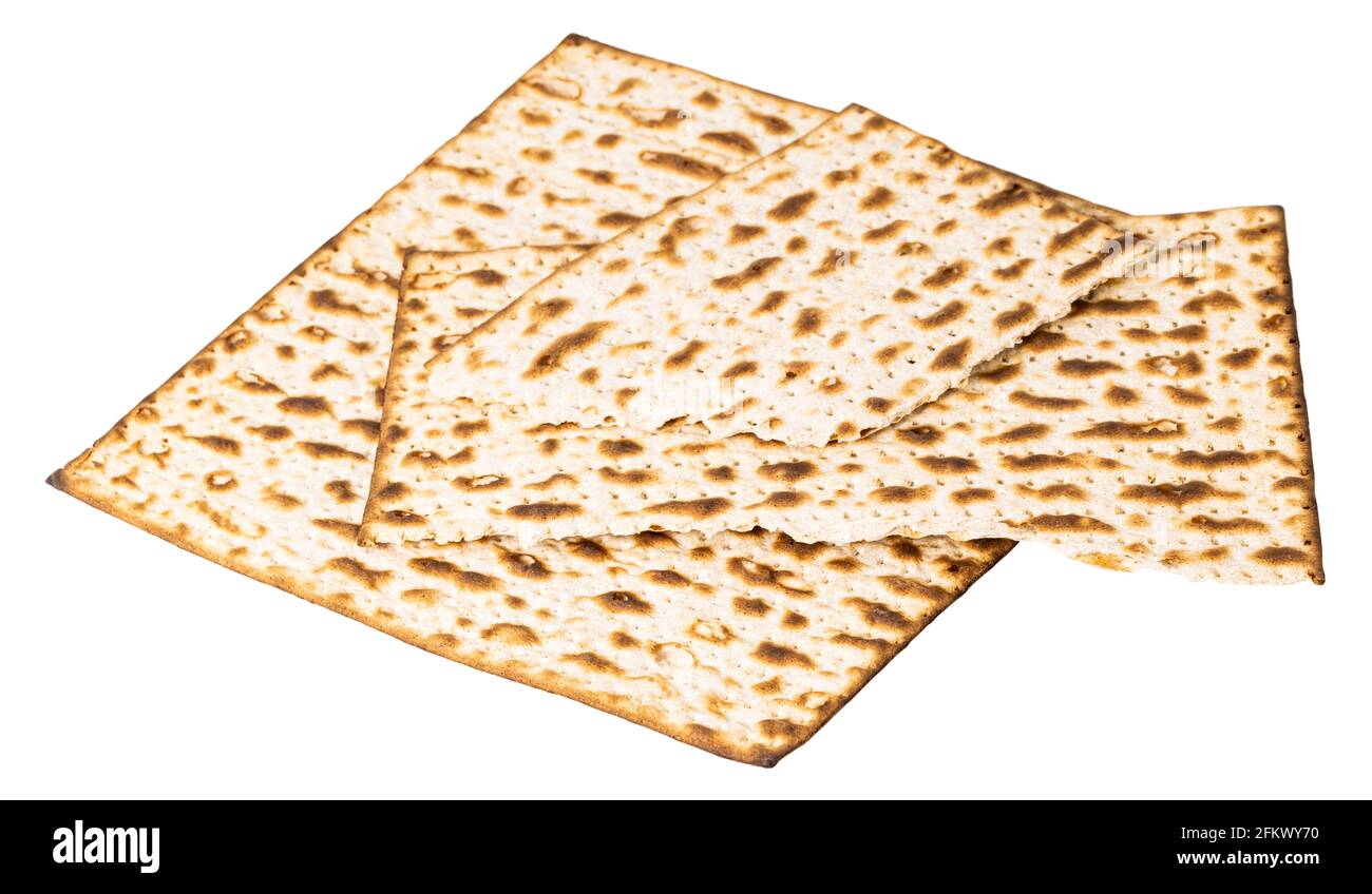 Matzah Isolated on white background. Matzo, unleavened bread Stock ...