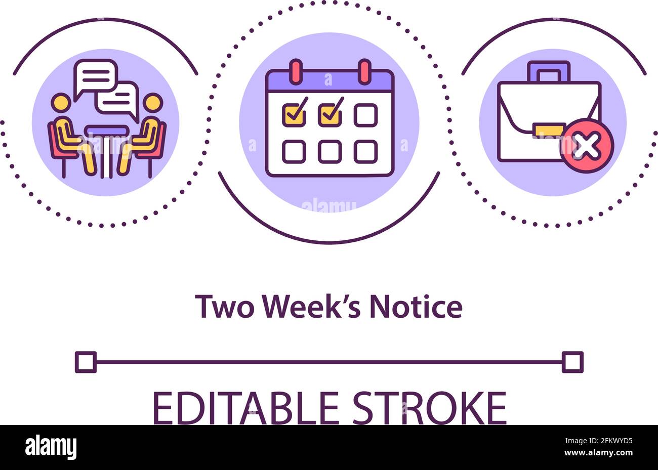 Two weeks notice concept icon Stock Vector Image & Art - Alamy