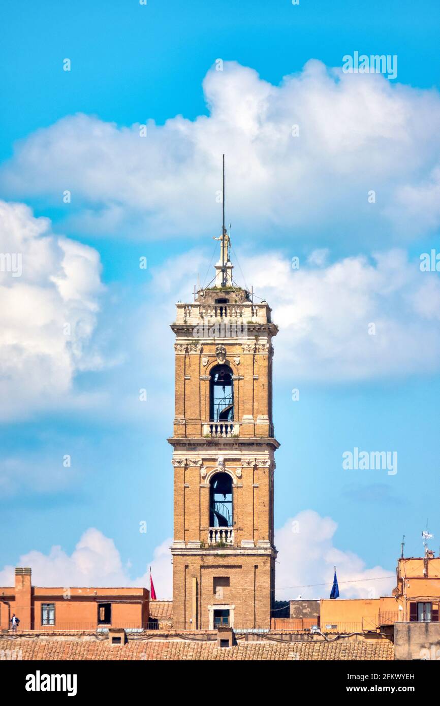 Bell Tower of the Palazzo Senatorio, Rome, Italy Stock Photo - Alamy