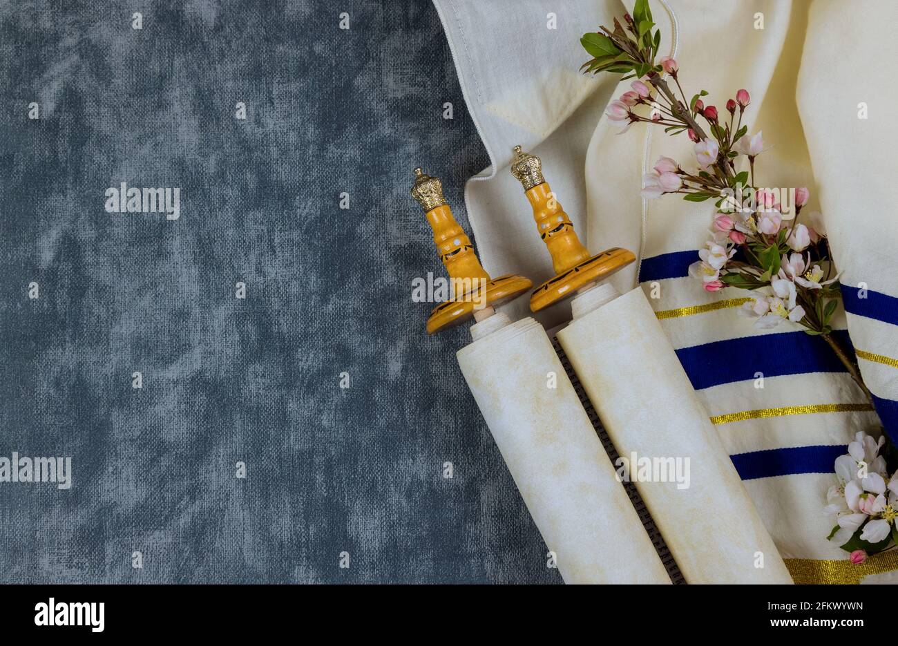 Jewish Orthodox holidays, during prayer items prayer shawl tallit with ...