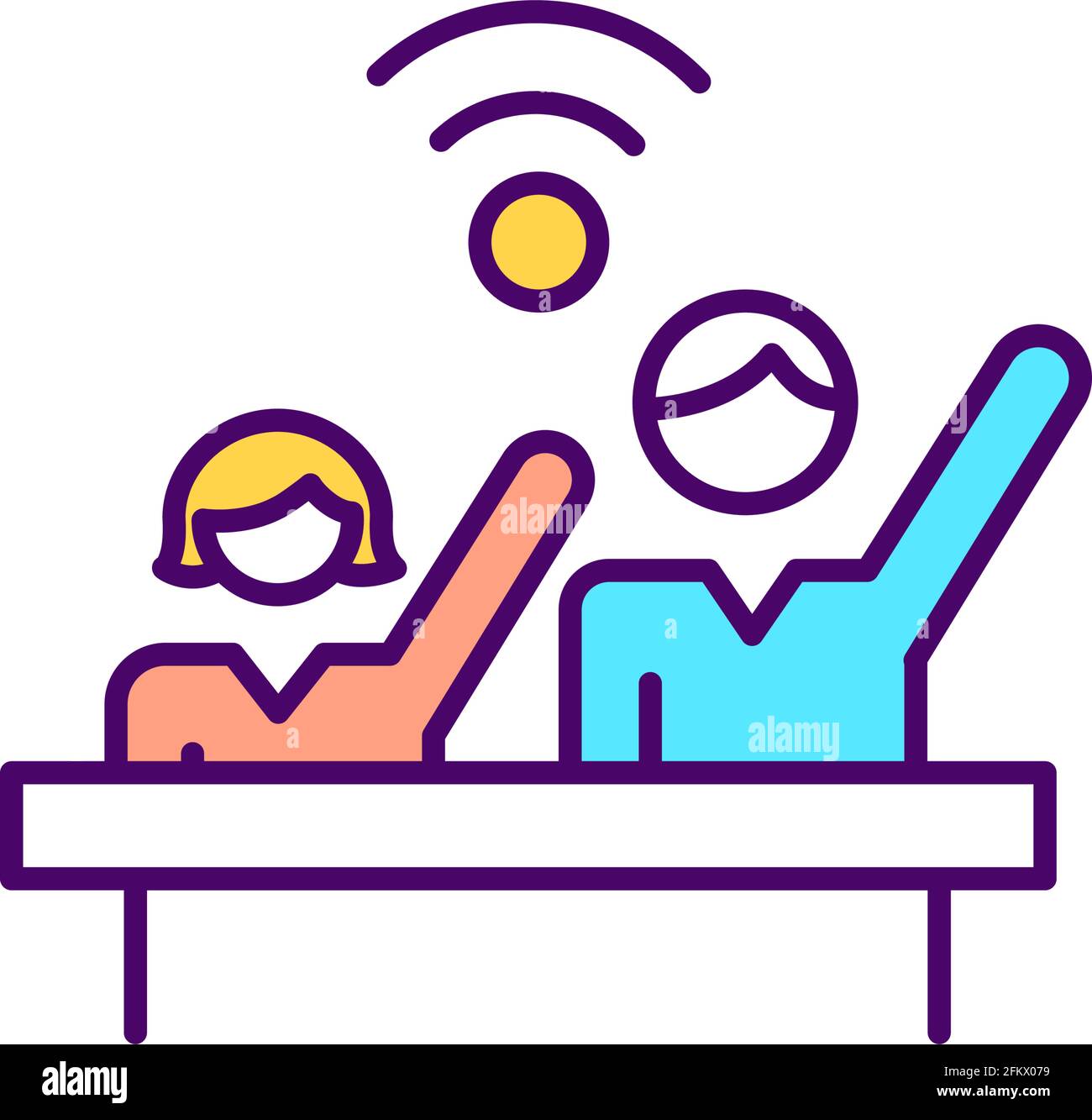 Digital inclusion for civic participation RGB color icon Stock Vector ...