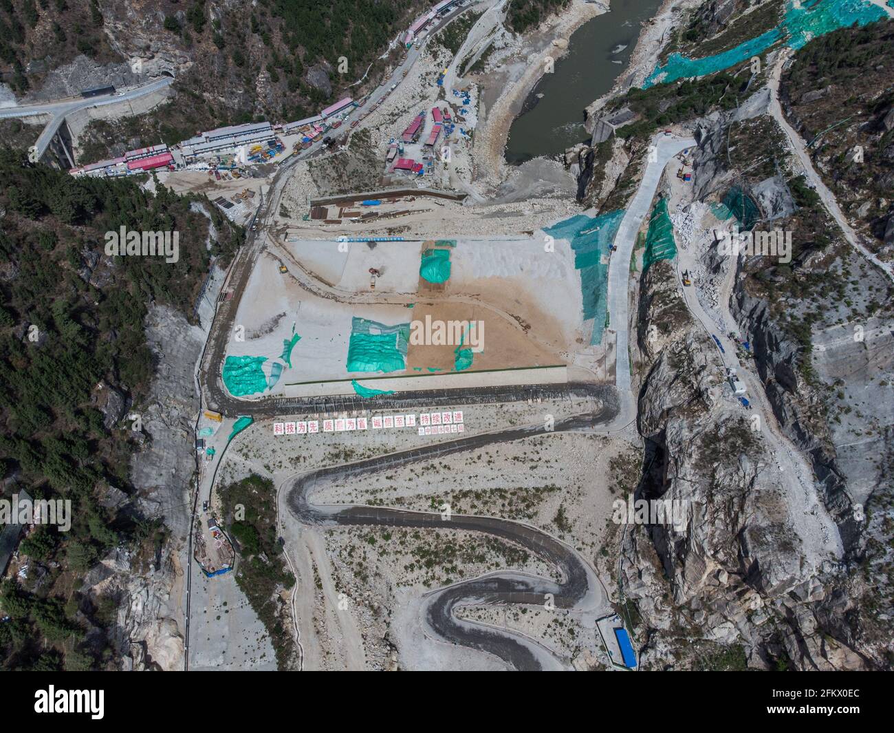 JINCHUAN, CHINA - MAY 4, 2021 - Aerial photos show workers working at ...