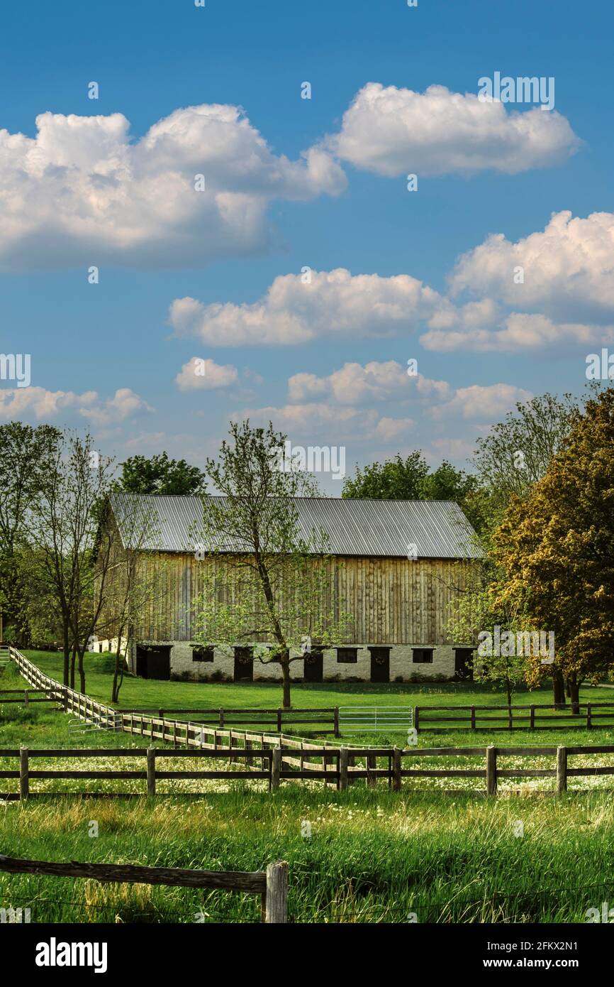 Wooden barn at an equesterian farm in rural Ontario Stock Photo - Alamy